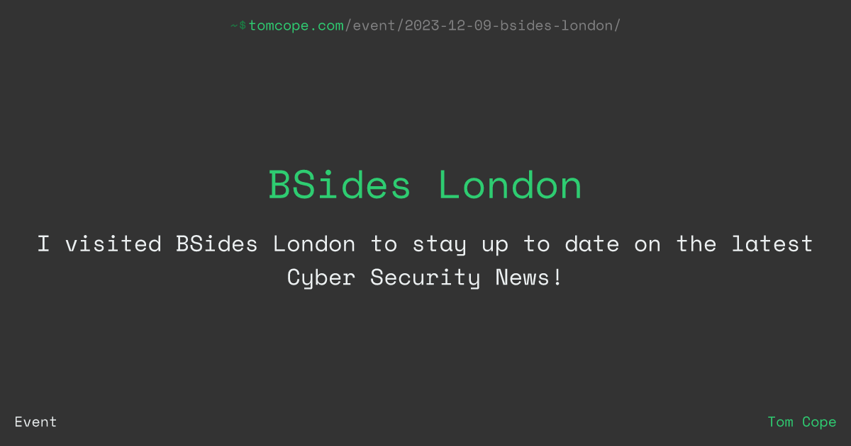BSides London | Tom Cope