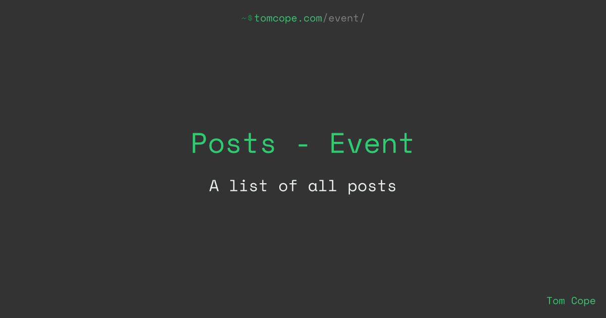 Posts - Event | Tom Cope