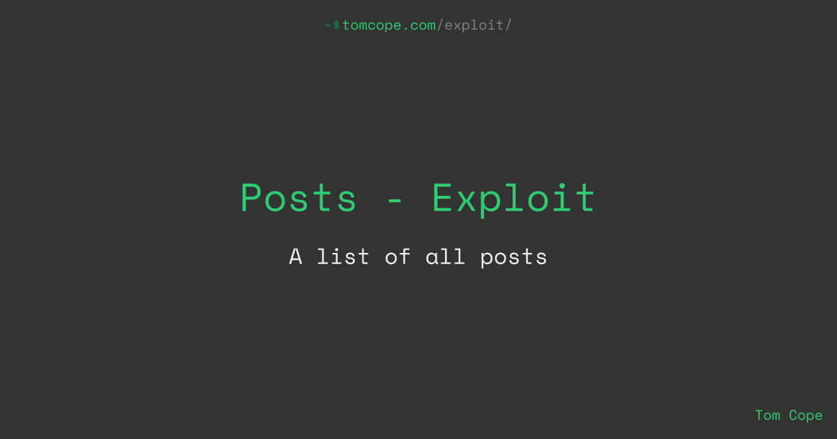 Posts Exploit Tom Cope
