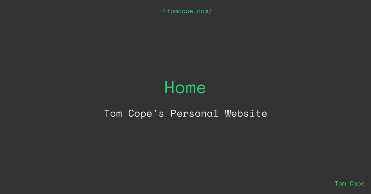 Home | Tom Cope