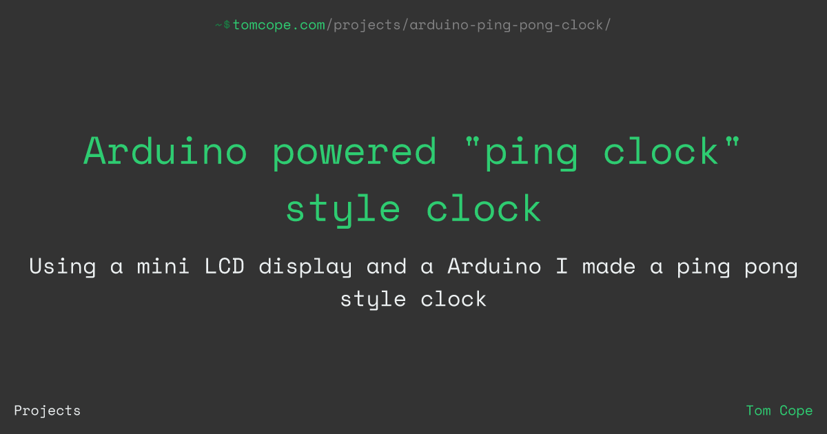 Arduino powered "ping clock" style clock | Tom Cope