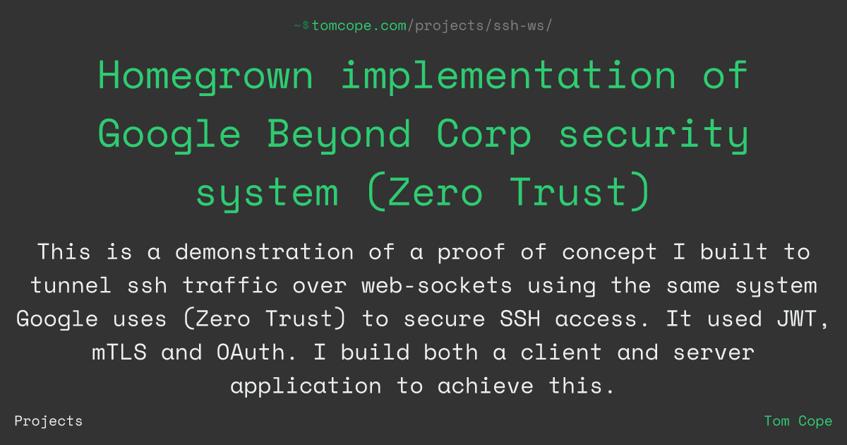 Homegrown implementation of Google Beyond Corp security system (Zero ...